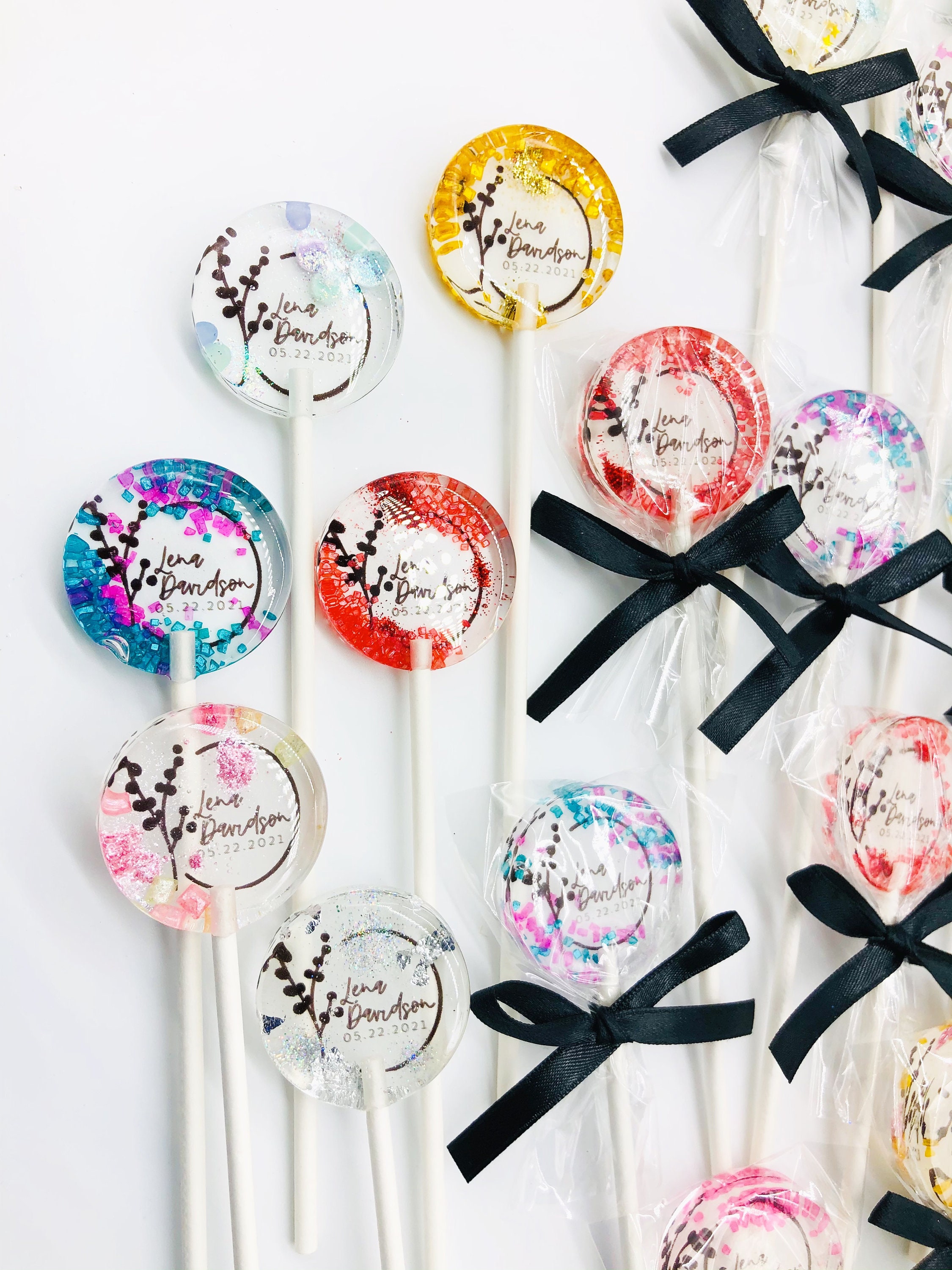 Personalized Lollipops Logo Lollipops Sparkle Lollipops | Etsy