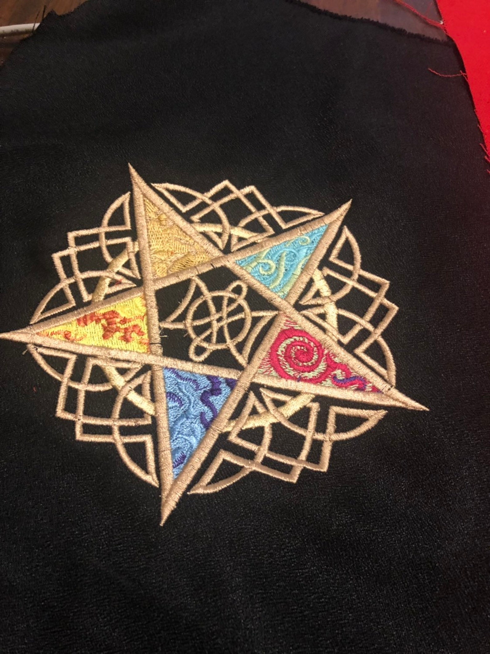 Five Element Pentacle Altar Cloth OR Iron on Patch - Etsy