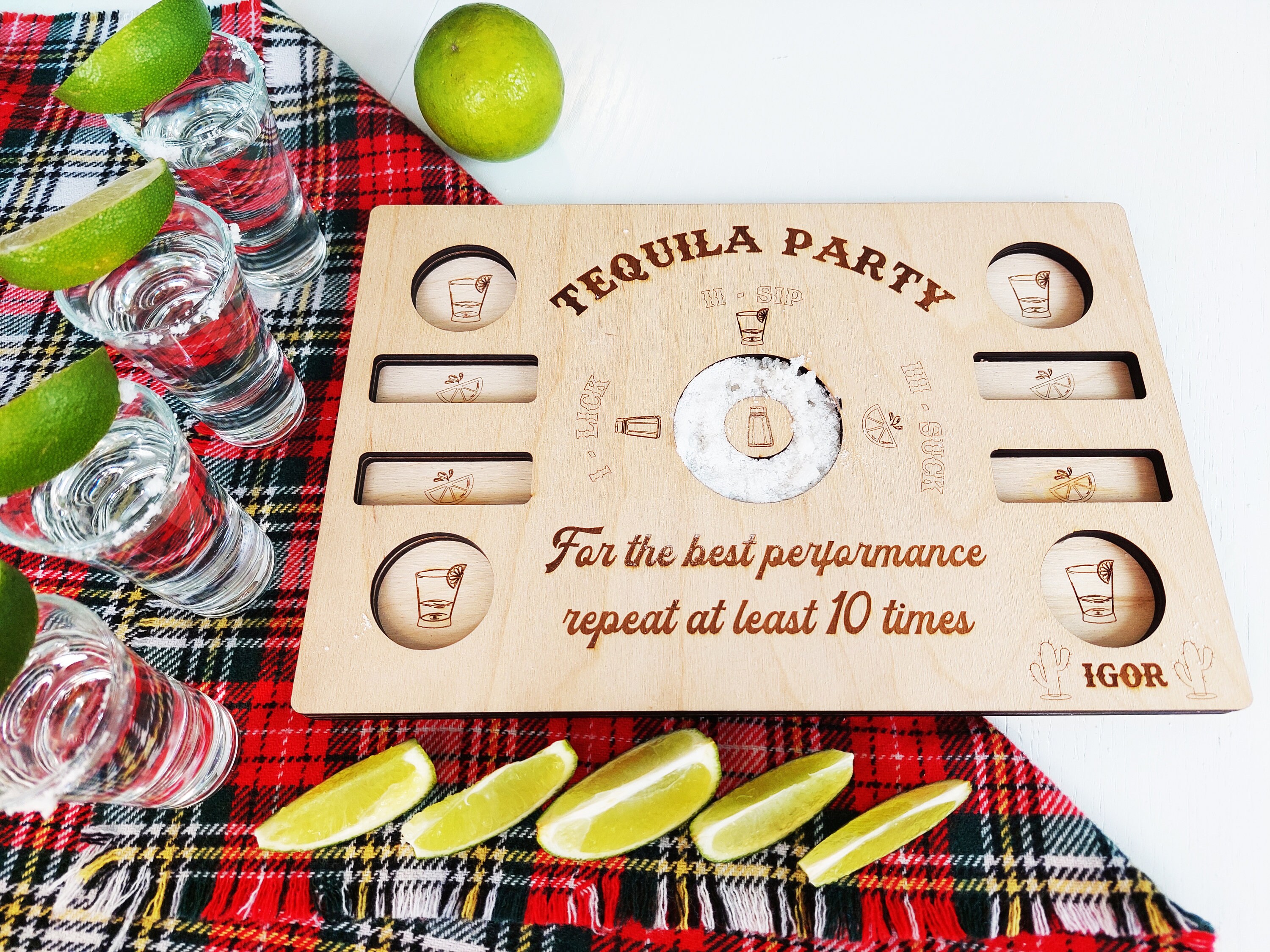 Tequila Shot Flight, Wood Tequila Board, Personalized Gift, Wedding ...