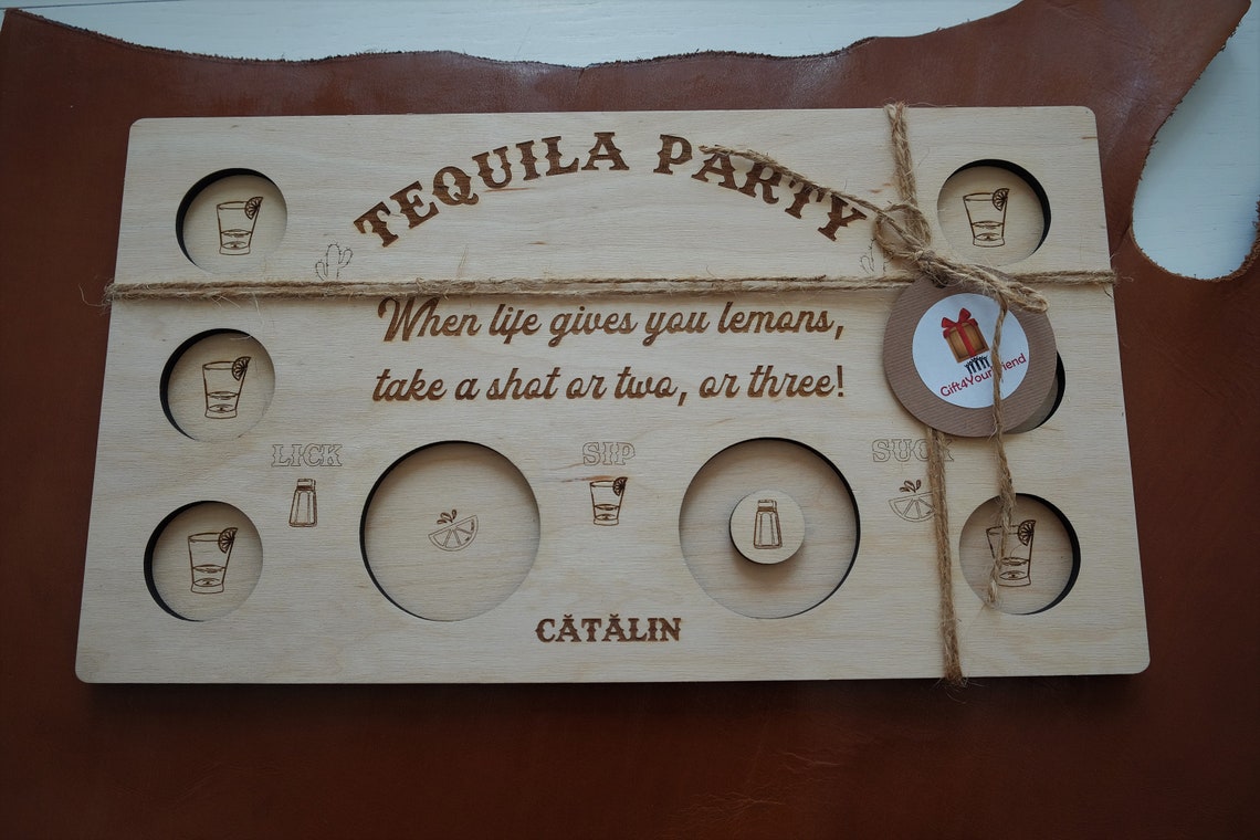 Tequila Board for 6 Persons, Personalized Gift, Engagement Gift ...