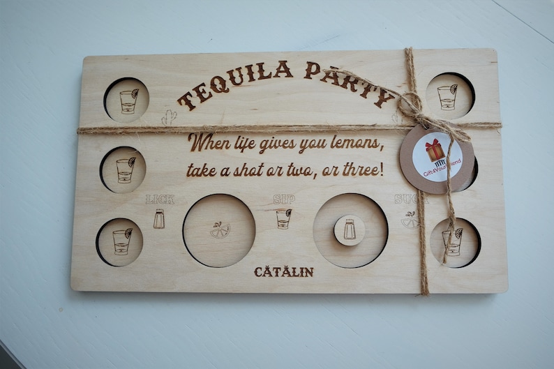 Tequila Board for 6 Persons, Personalized Gift, Engagement Gift ...