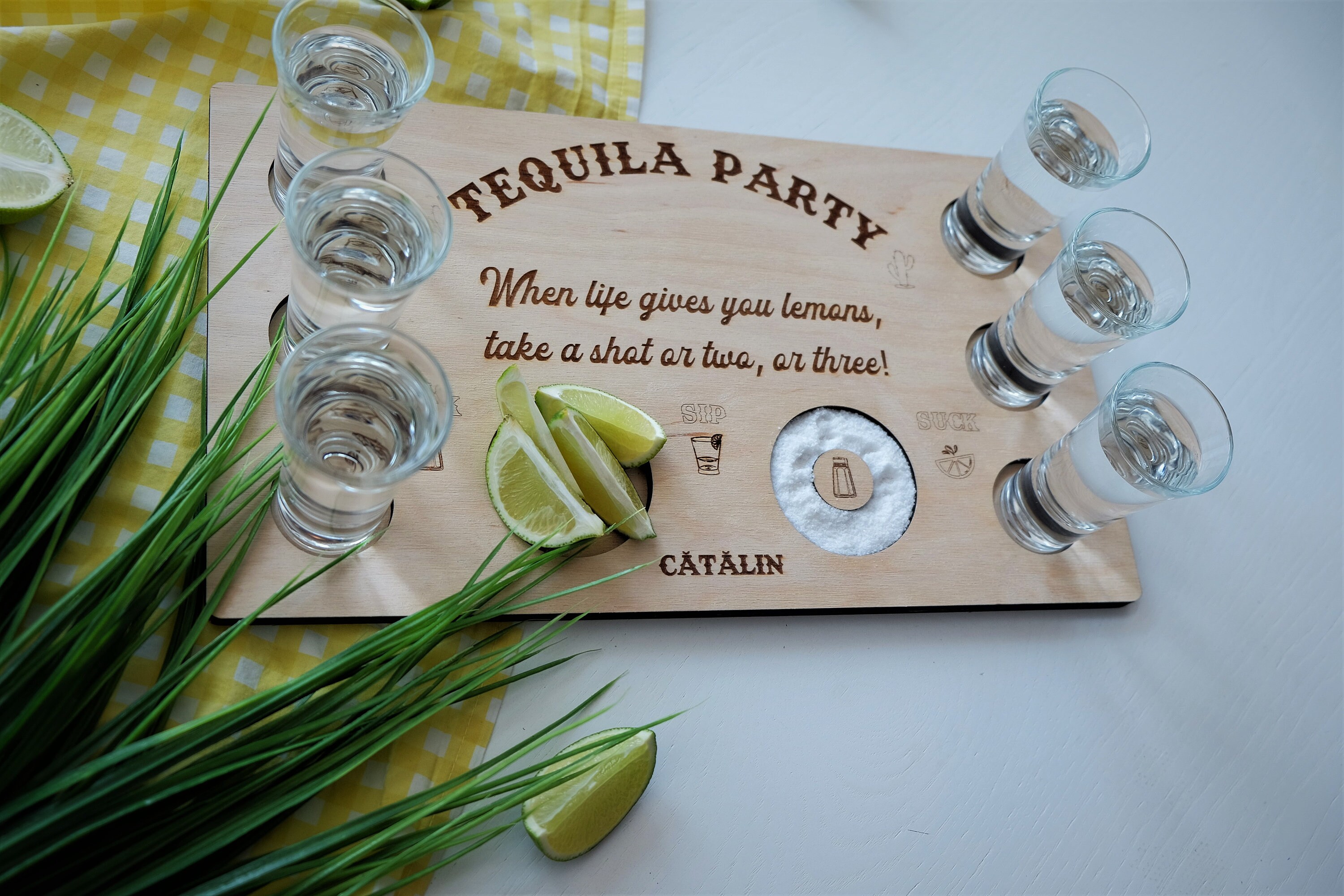 Tequila Board for 6 Persons, Personalized Gift, Engagement Gift ...