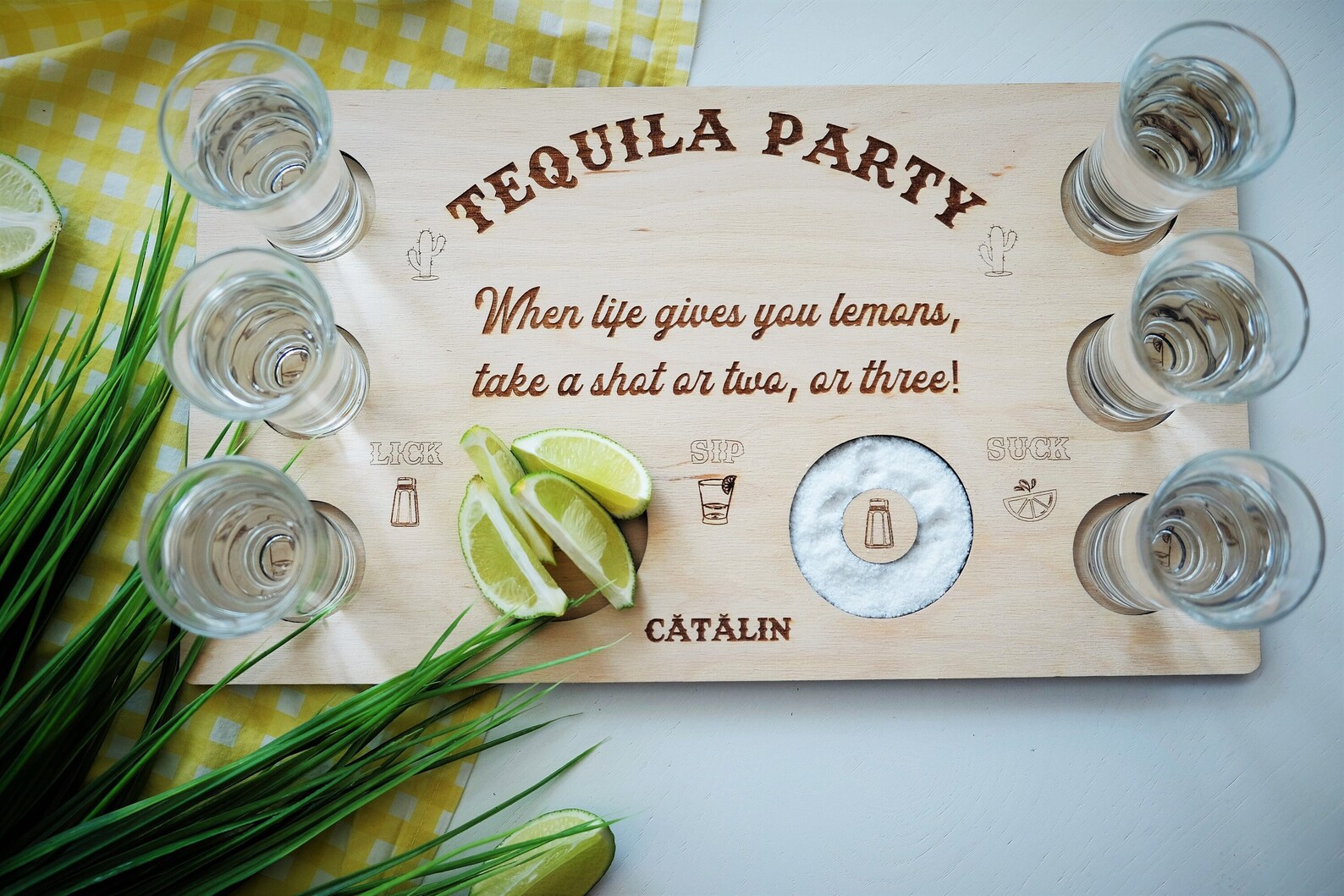 Tequila Board for 6 Persons, Personalized Gift, Engagement Gift ...