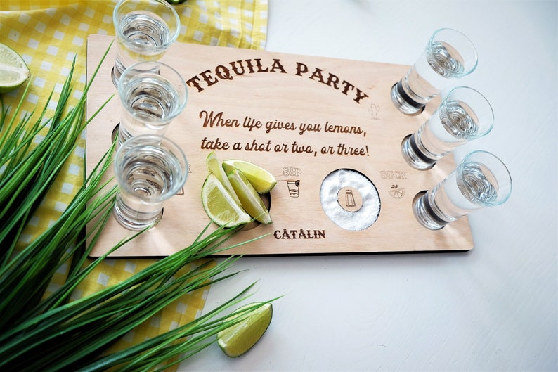 Tequila Board for 6 Persons, Personalized Gift, Engagement Gift ...