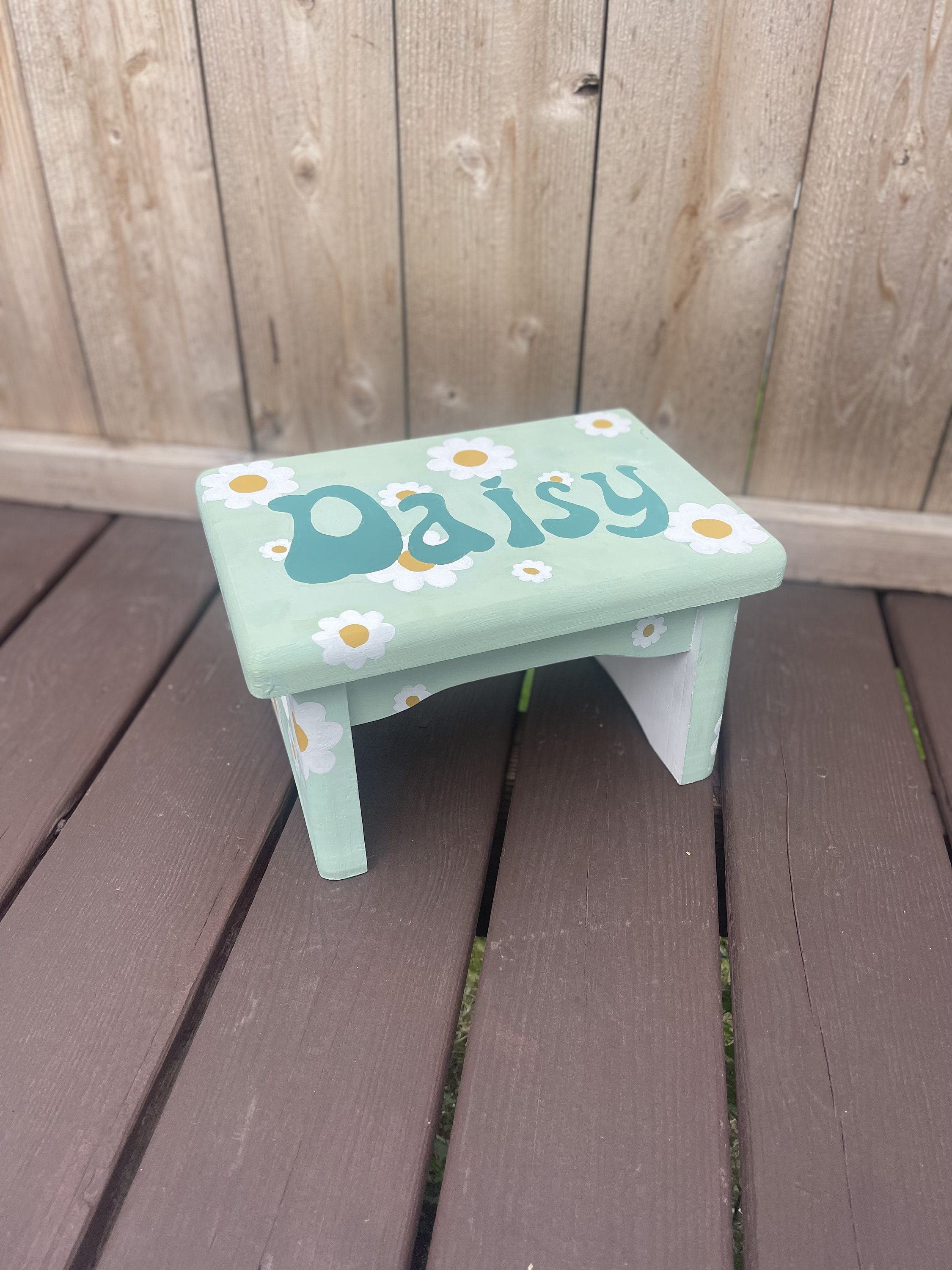 Personalized Hand Painted Retro Daisy Kids Step Stool - Etsy