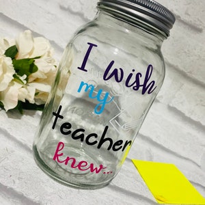 I Wish My Teacher Knew Jar Classroom Jar SEMH Strategies Anxiety ...