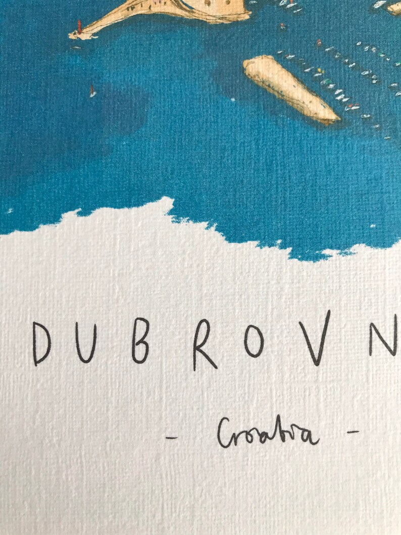 Dubrovnik Croatia / Poster Art Print / A4 A3 A5 / Landscape / - Etsy