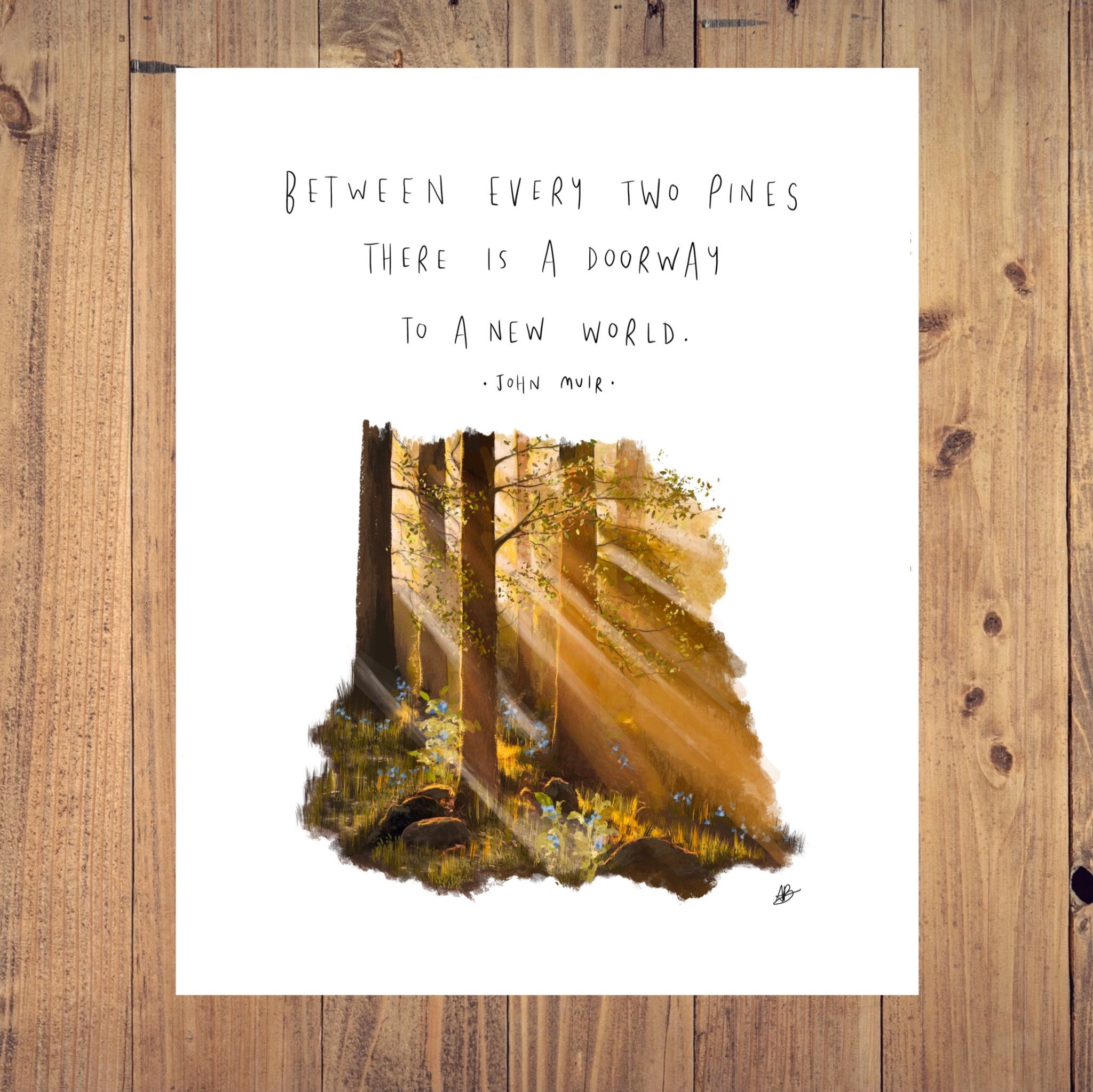 Between Every Two Pines by John Muir / Quote Art Print Poster - Etsy UK