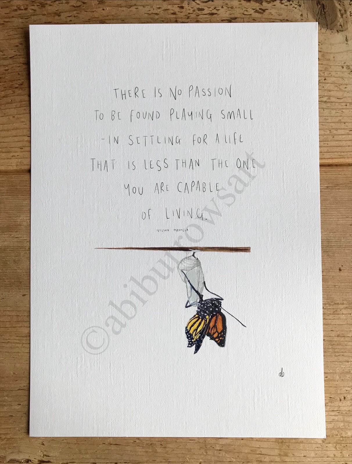 No Passion to Be Found Playing Small by Nelson Mandela / Art - Etsy