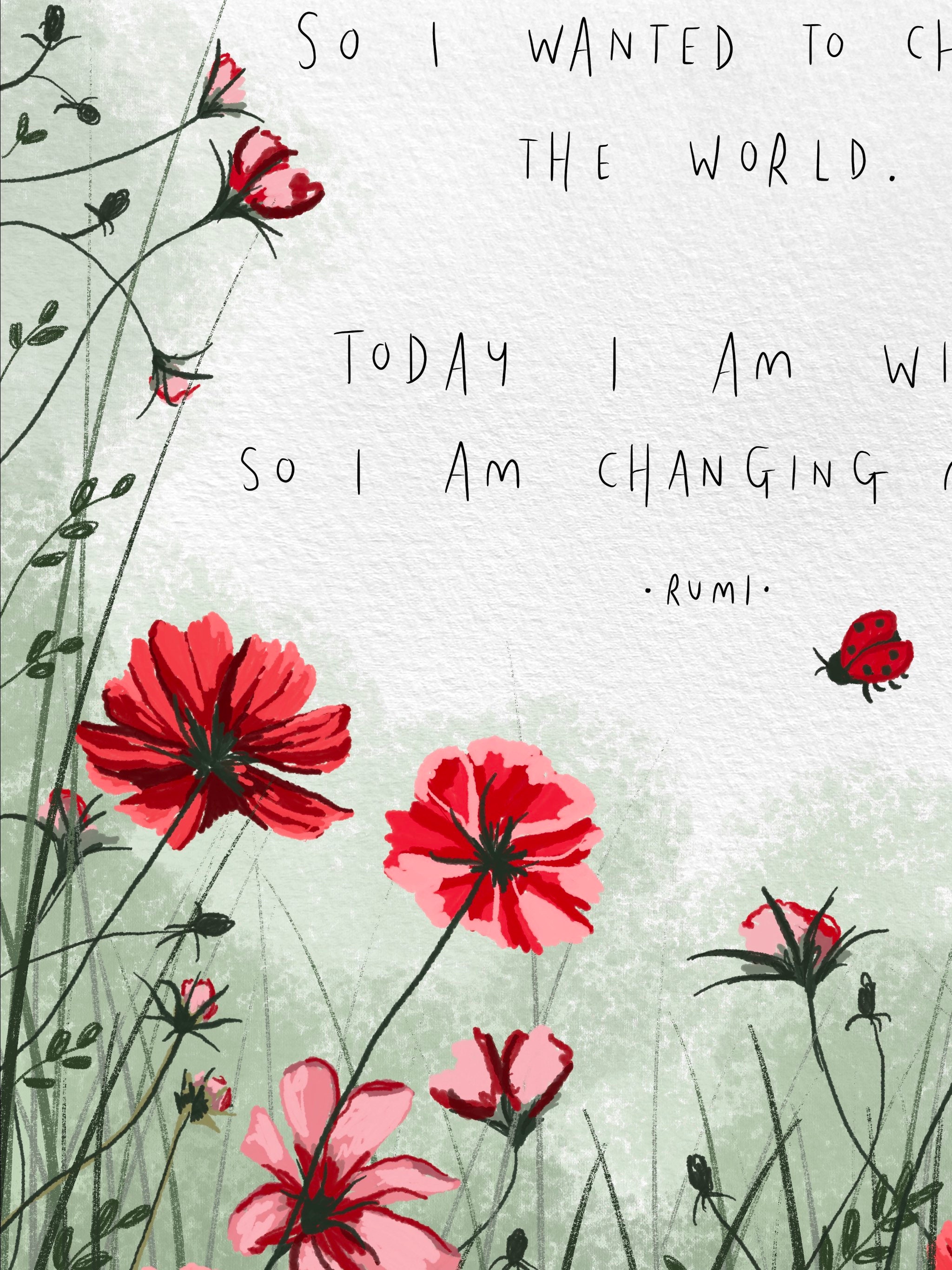Yesterday I Was Clever Wise by Rumi / Quote Art Print Poster - Etsy UK