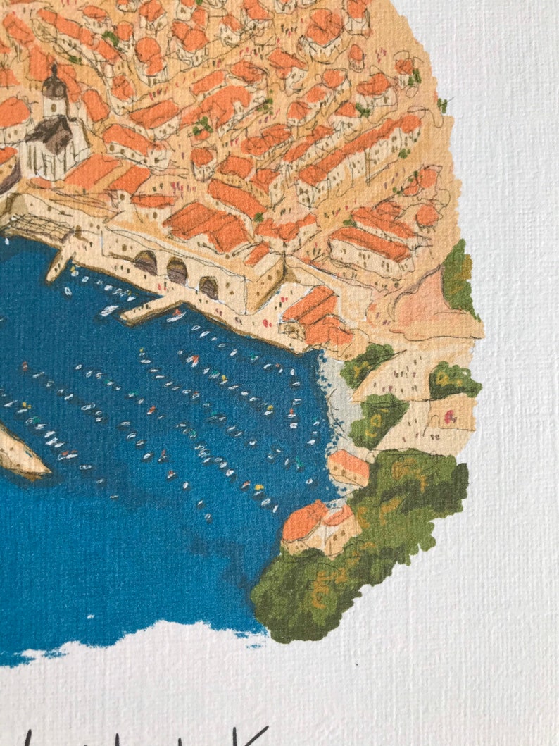 Dubrovnik Croatia / Poster Art Print / A4 A3 A5 / Landscape / - Etsy