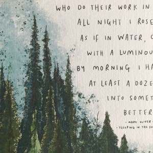 Sleeping in the Forest by Mary Oliver / Pine Trees Forest - Etsy Canada