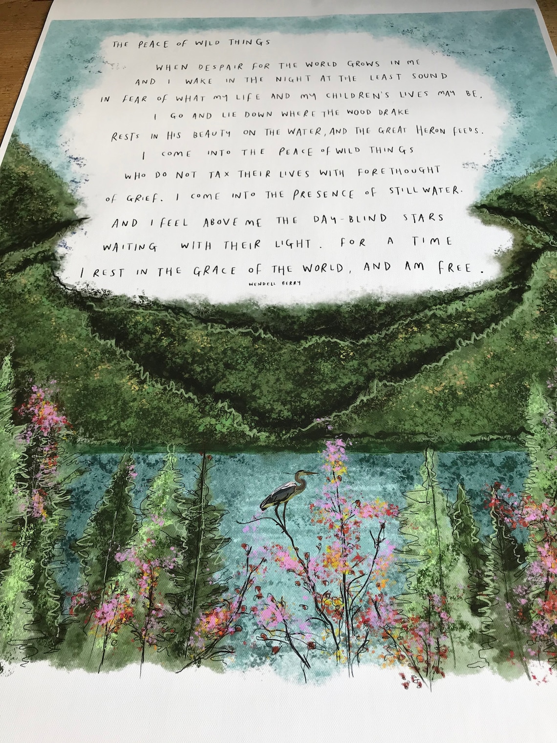 Peace Of Wild Things by Wendell Berry / Poem Art Print Poster | Etsy