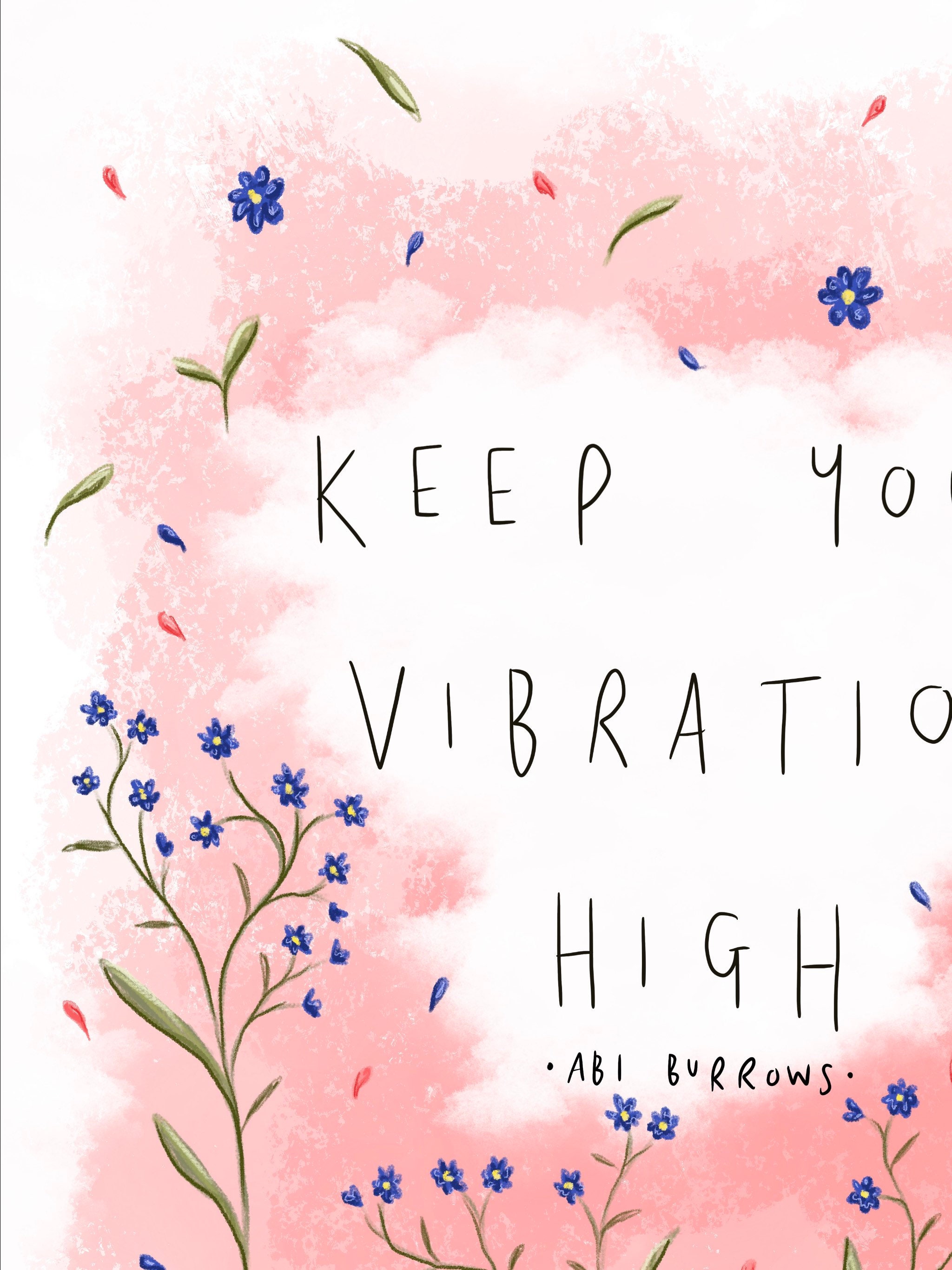 Keep Your Vibration High / Quote Art Print For Her Poster | Etsy