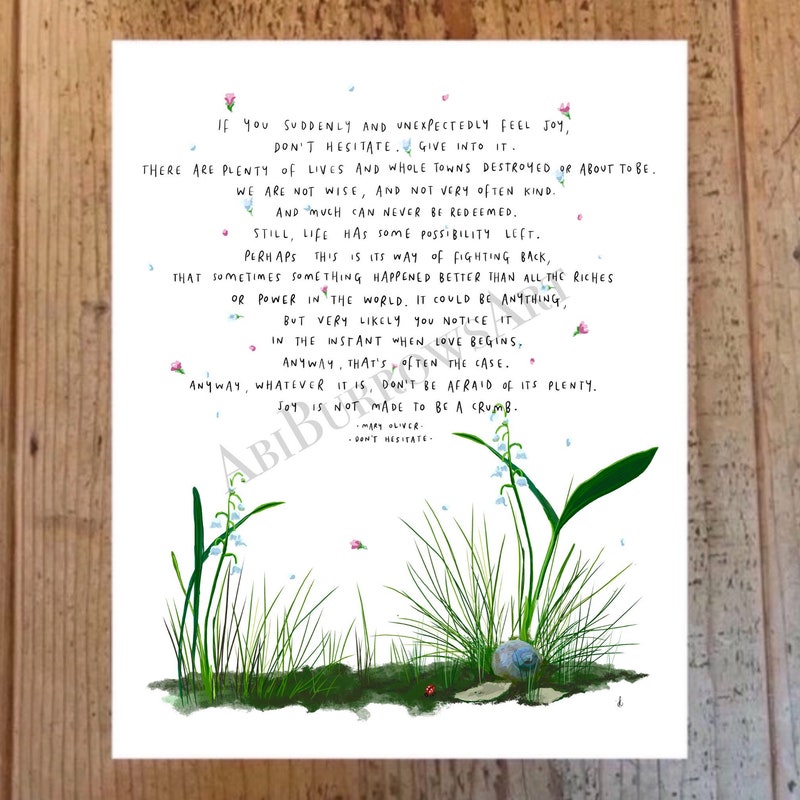 Mary Oliver Wall Art - Etsy