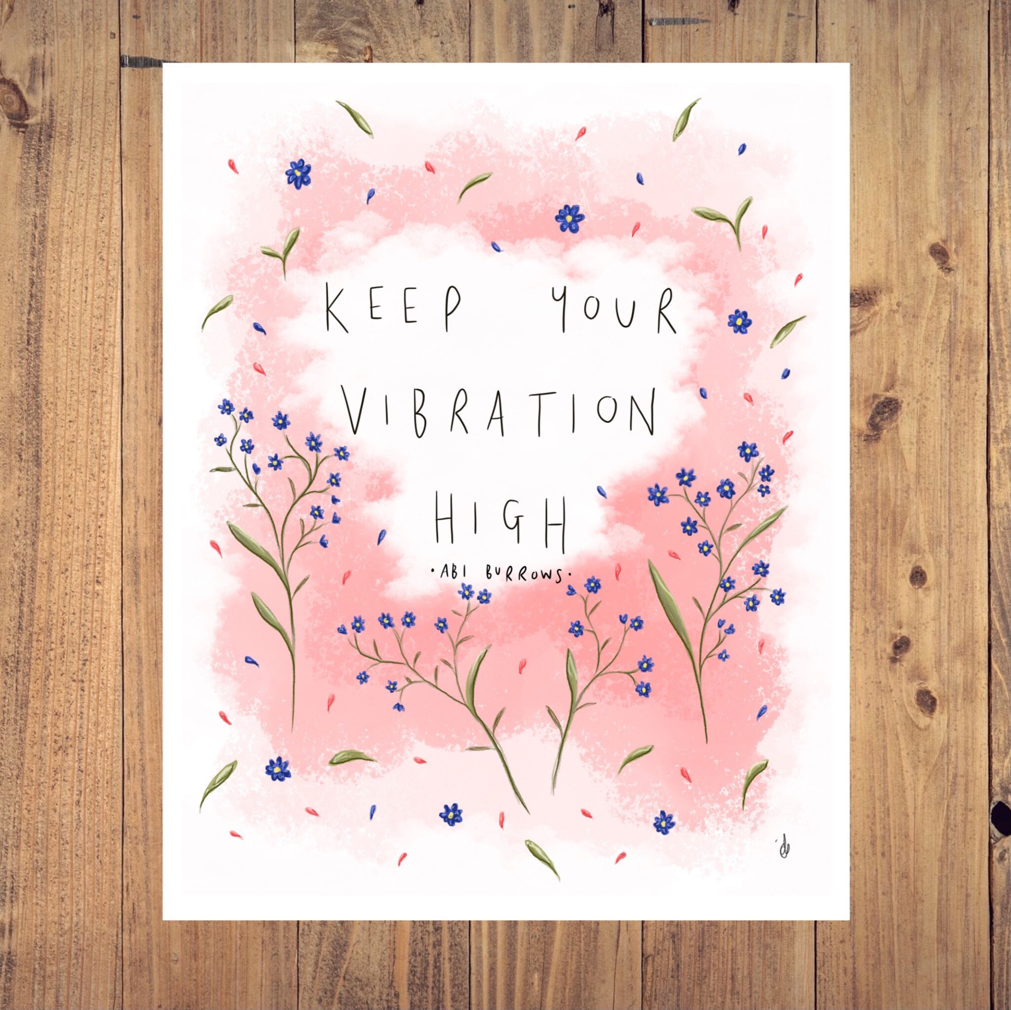 Keep Your Vibration High / Quote Art Print For Her Poster | Etsy