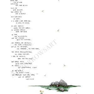 Mindful by Mary Oliver / Art Print Drawing Painting Poster Poem Quote ...