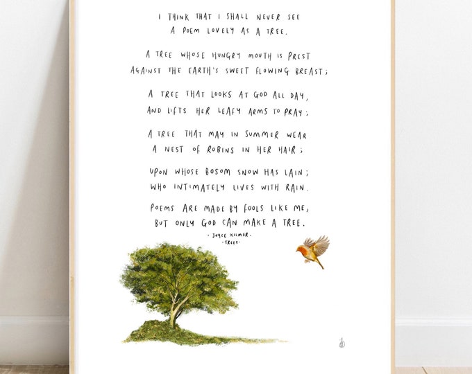 Trees Poem - Etsy