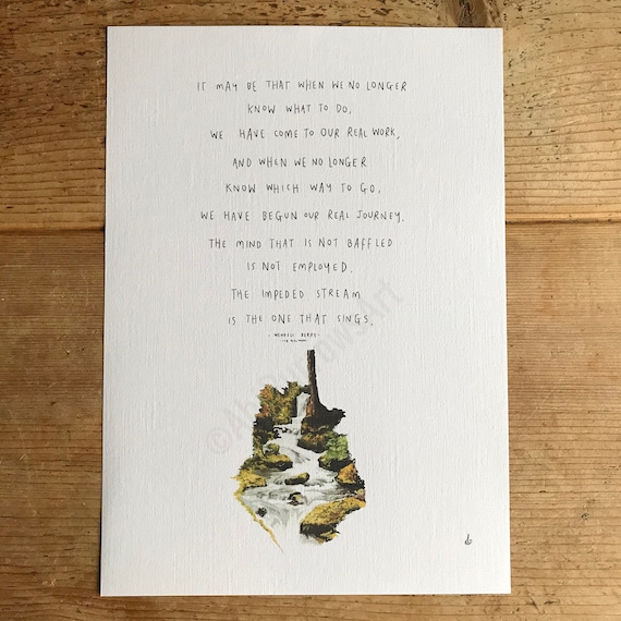 Our Real Work by Wendell Berry / Wall Art Print Poem River | Etsy UK