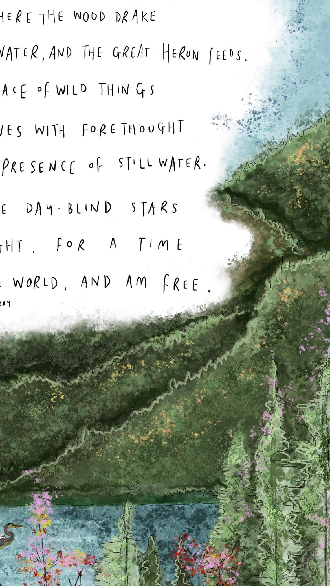 Peace Of Wild Things by Wendell Berry / Poem Art Print Poster | Etsy