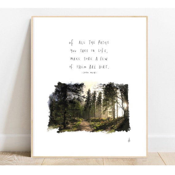 Of All the Paths by John Muir / Art Drawing Poem Painting | Etsy