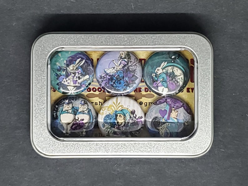 Alice in Wonderland 1 Magnet or Pin Back Button Set moody - Etsy
