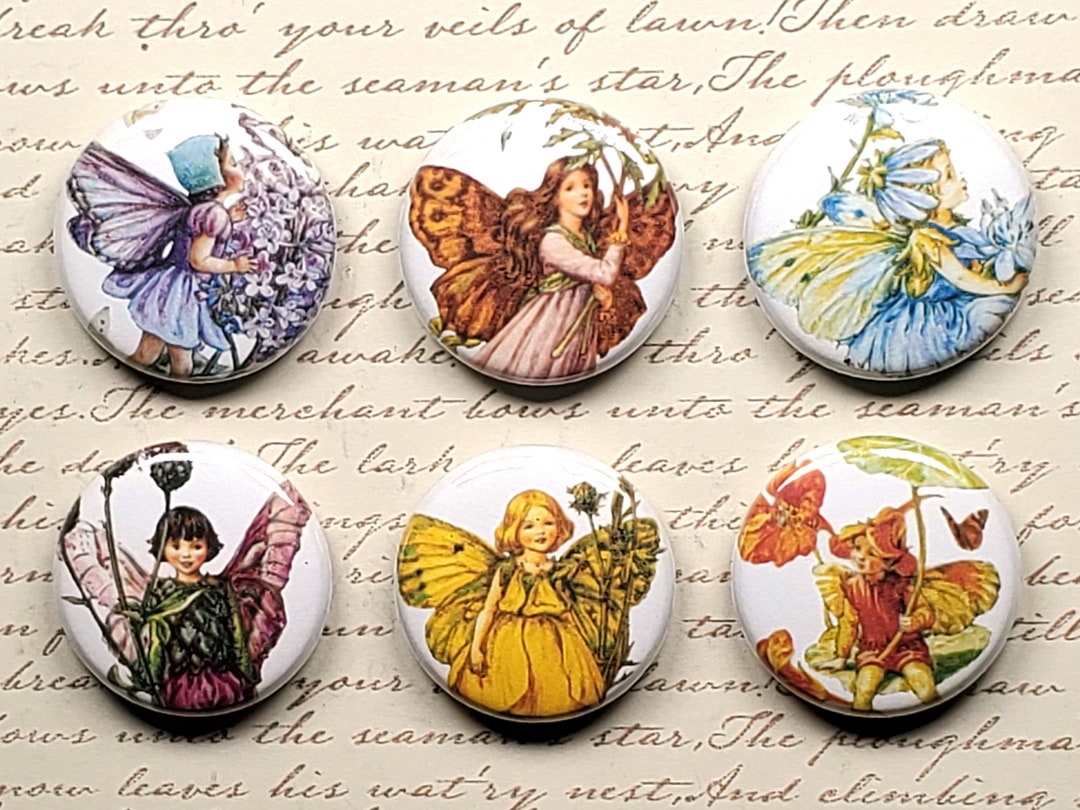 Flower Fairies 1 Magnet or Pin Back Button Set - Etsy