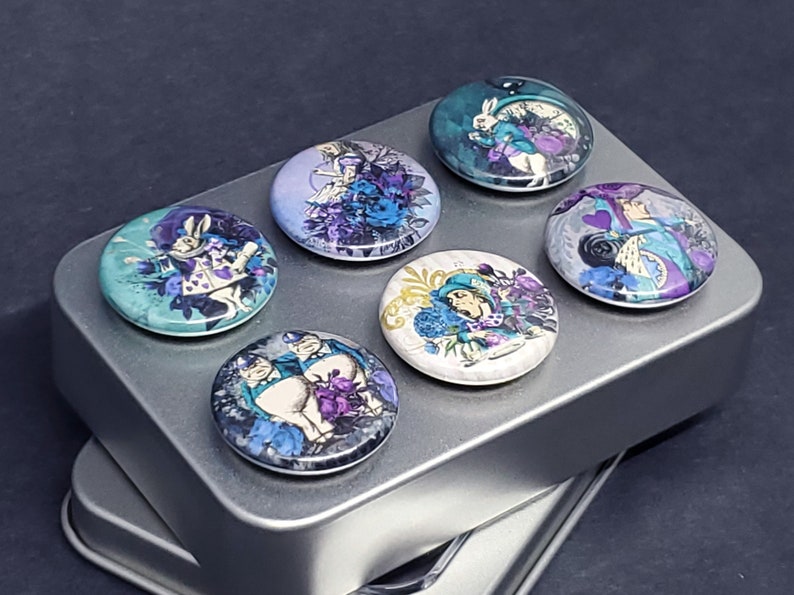 Alice in Wonderland 1 Magnet or Pin Back Button Set moody - Etsy