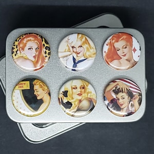 Pin up Girls 1 Magnet or Pin Back Button Set - Etsy