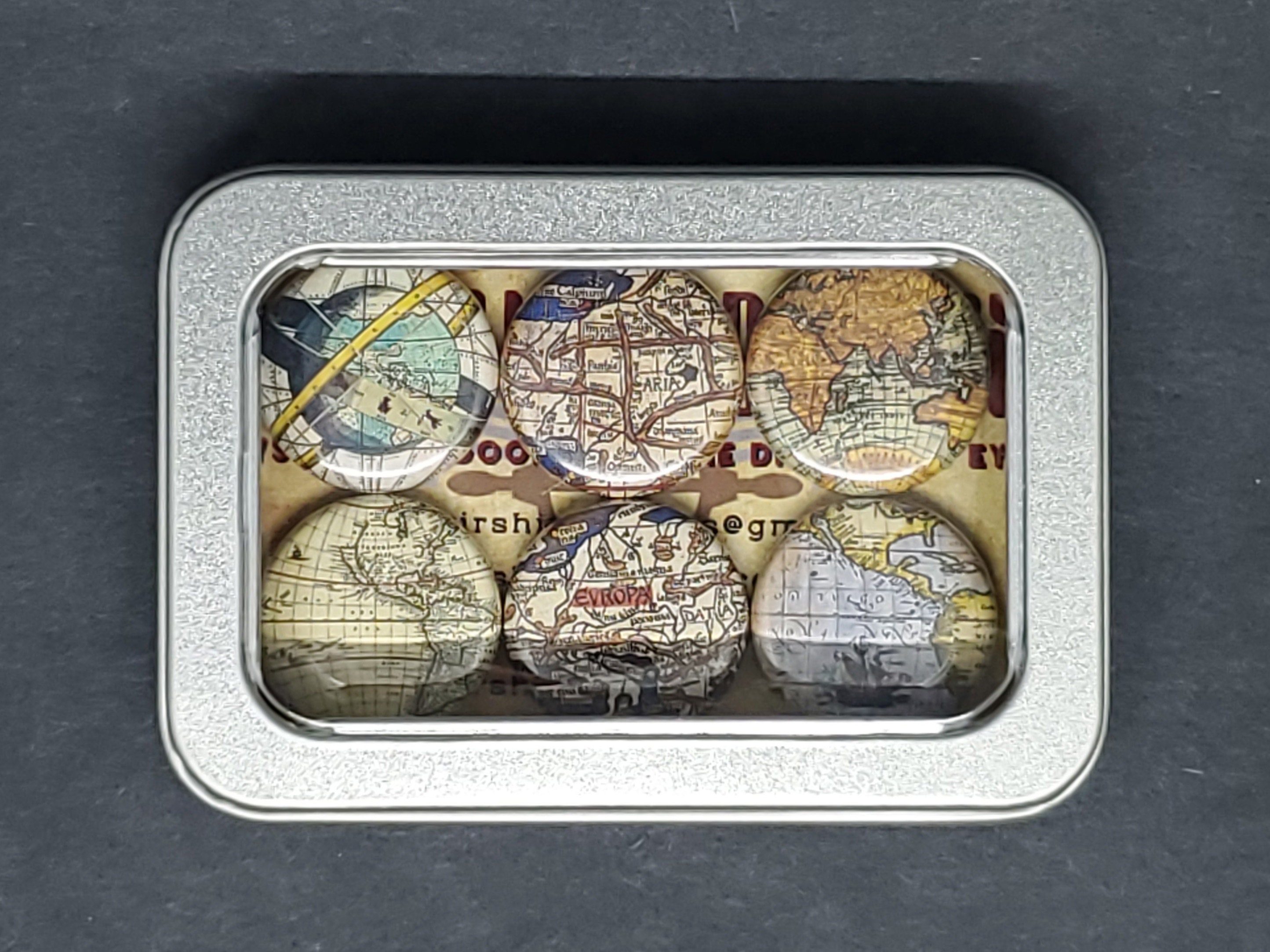Vintage Map 1 Magnet or Pin Back Button Set - Etsy