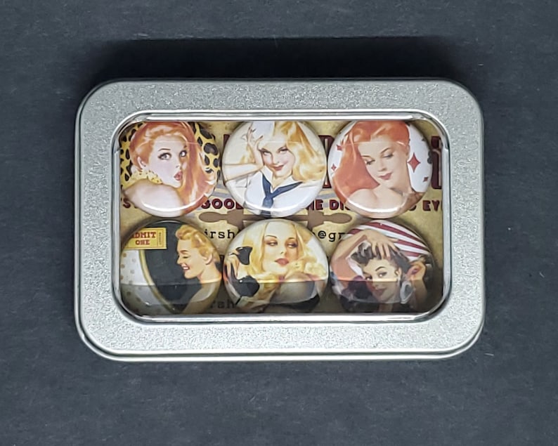 Pin up Girls 1 Magnet or Pin Back Button Set - Etsy