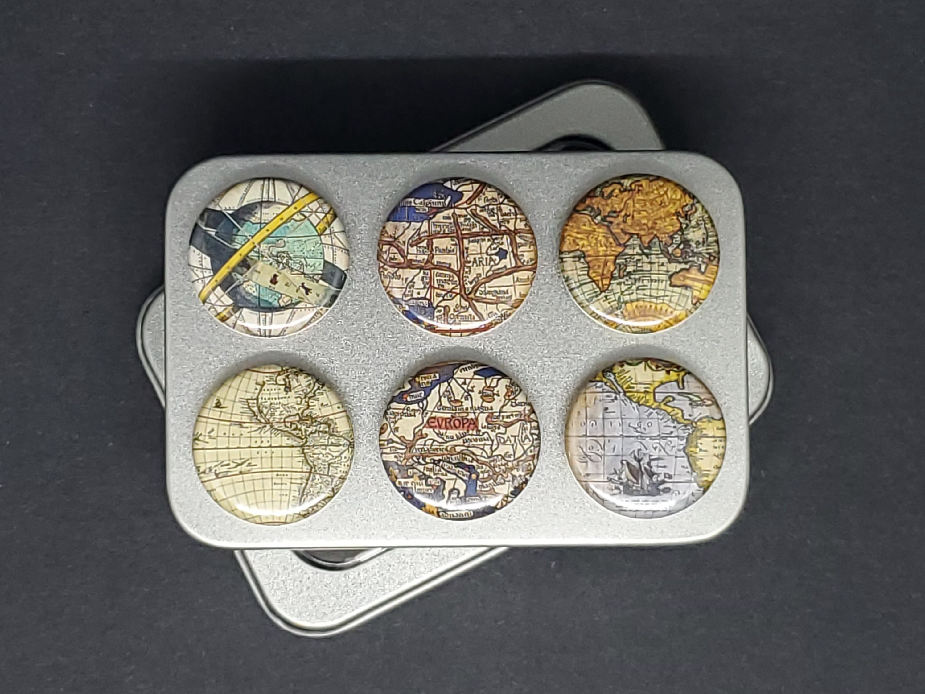 Vintage Map 1 Magnet or Pin Back Button Set - Etsy