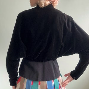 Vintage 1940s Designer Velvet Batwing Sleeve Jacket, Samuel Mintz ...