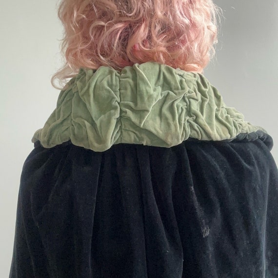 Antique 1920s 1930s Reversible Velvet Opera Cape Coat - Gem