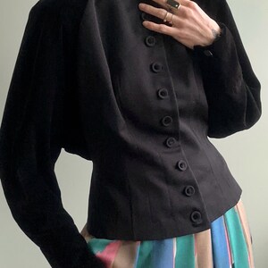 Vintage 1940s Designer Velvet Batwing Sleeve Jacket, Samuel Mintz ...
