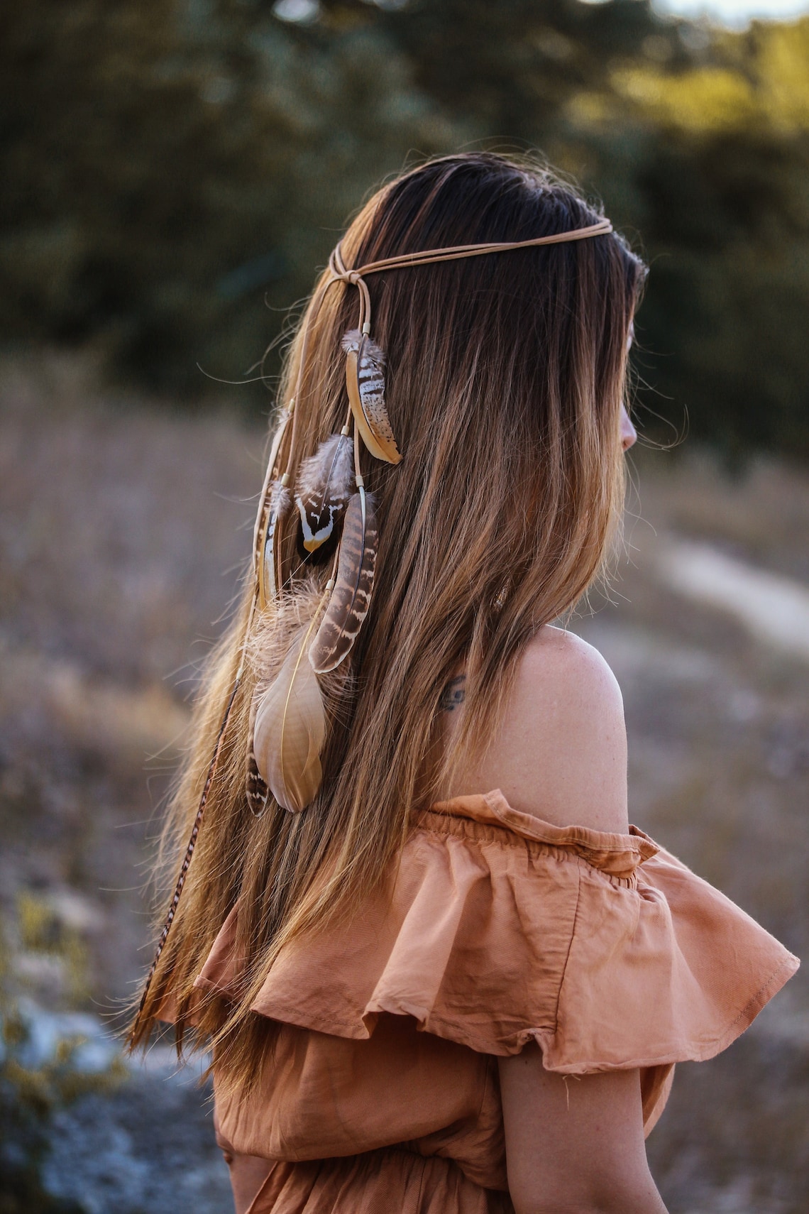 Boho Feather Headband Bohemian Headband Feather Headpiece Etsy