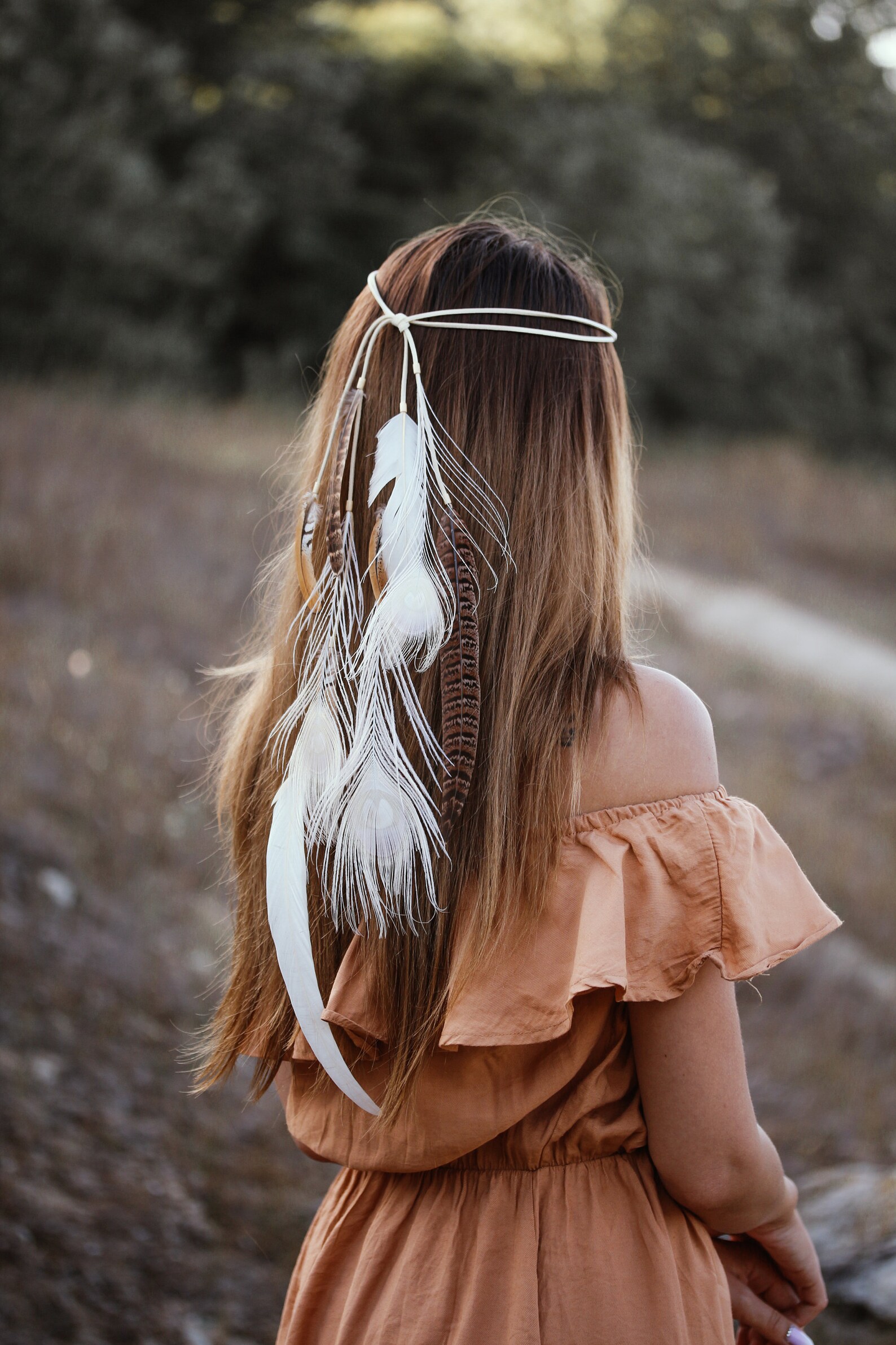 Boho Feather Headband Bohemian Headband Boho Bridal Feather Headpiece