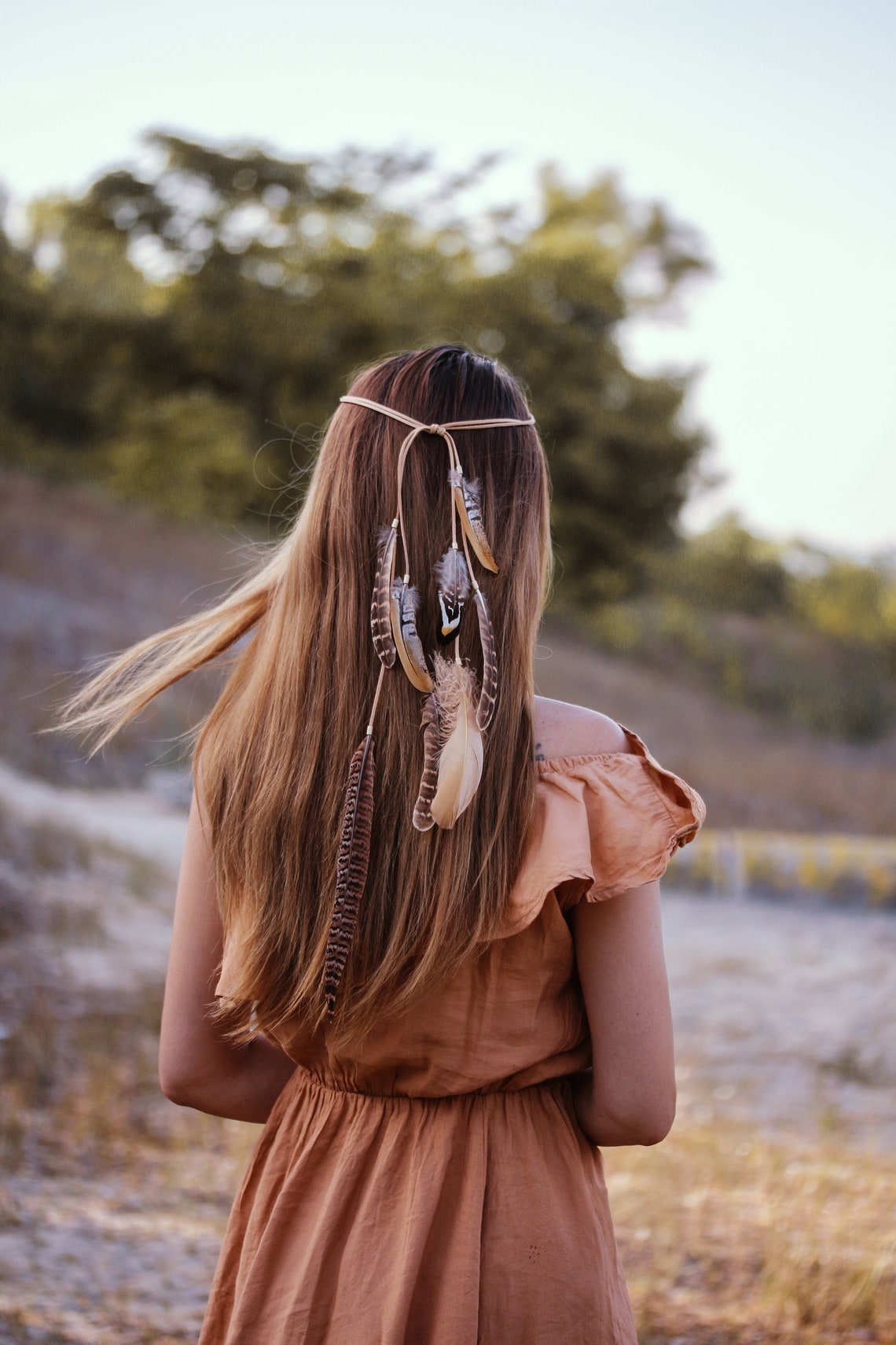 Boho Feather Headband Bohemian Headband Feather Headpiece Etsy