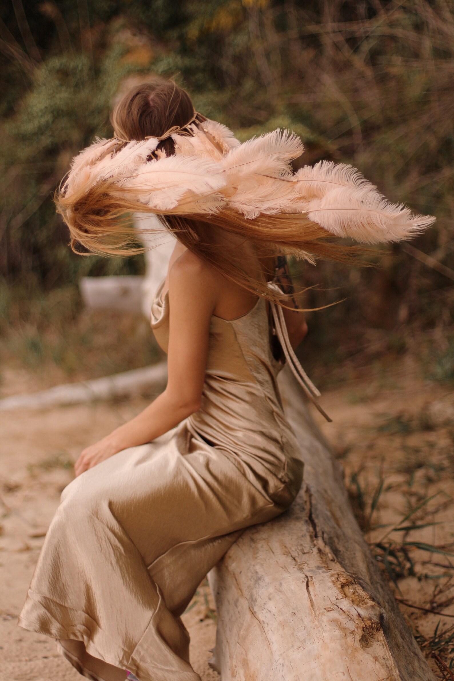 Peach Feather Headpiece Feather Headband Feather Hair Jewelry - Etsy