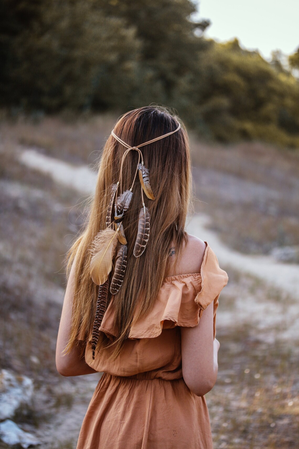 Boho Feather Headband Bohemian Headband Feather Headpiece Etsy