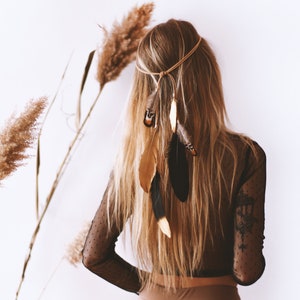 Boho Feather Headband Bohemian Headband Feather Headpiece Feather ...