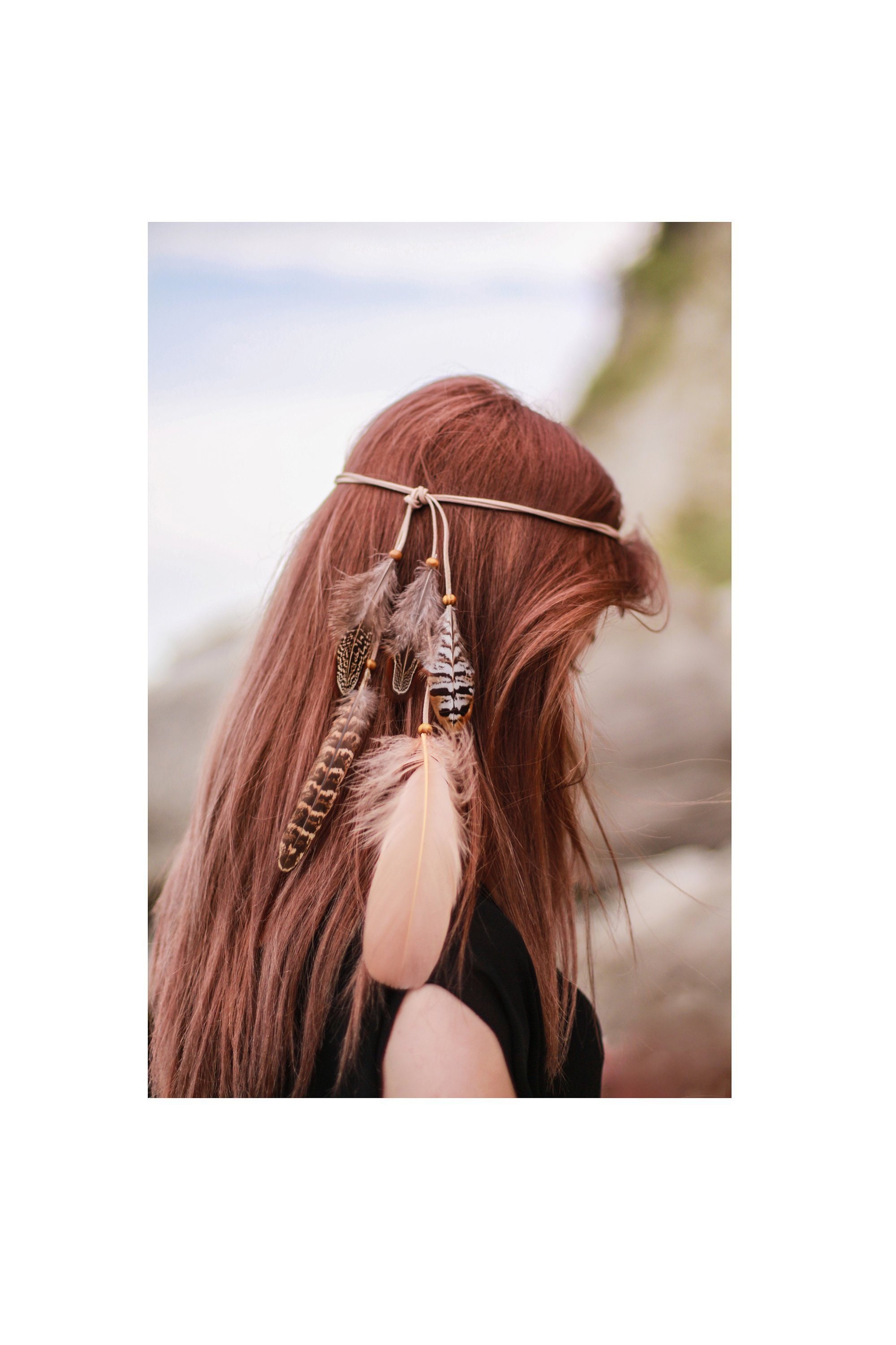 Feather Headband Boho Headpiece Feather Accessories Feather - Etsy