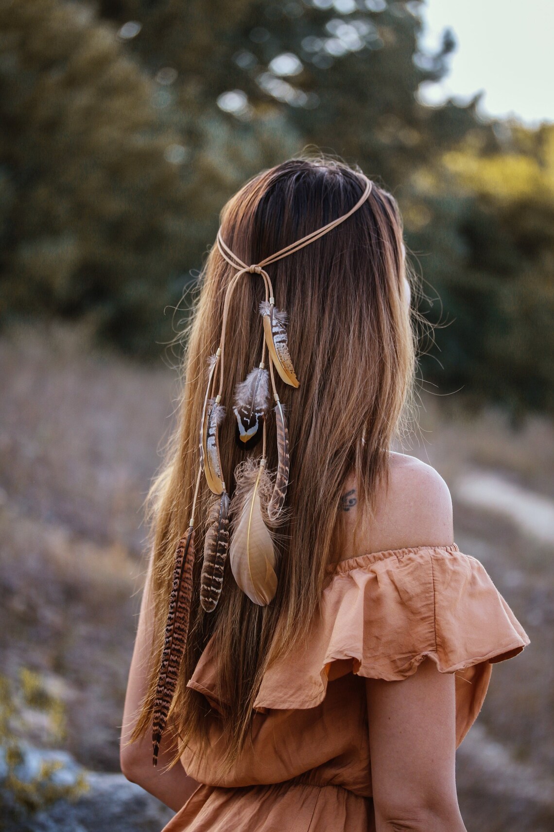 Boho Feather Headband Bohemian Headband Feather Headpiece Etsy