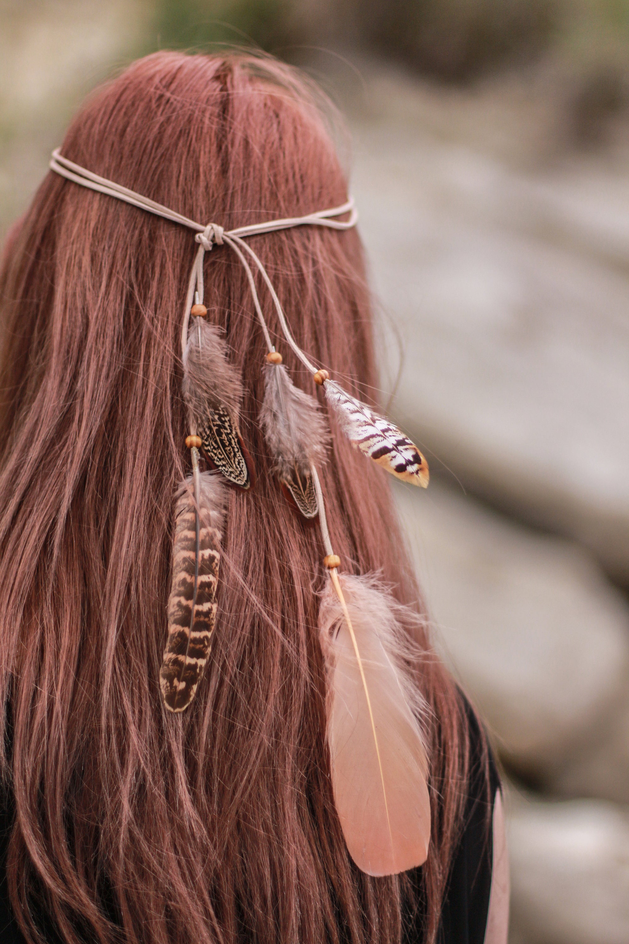 Feather Headband Boho Headpiece Feather Accessories Feather - Etsy