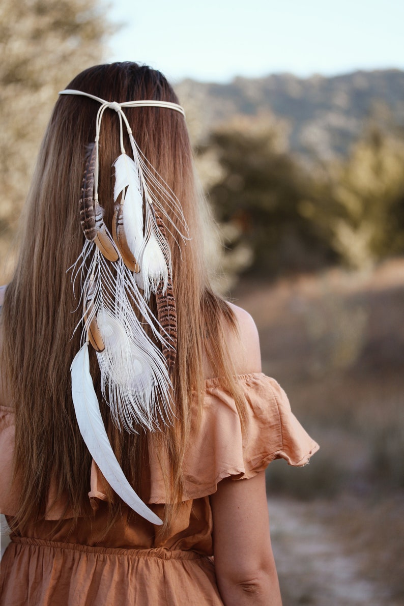 Boho Feather Headband Bohemian Headband Boho Bridal Feather Headpiece