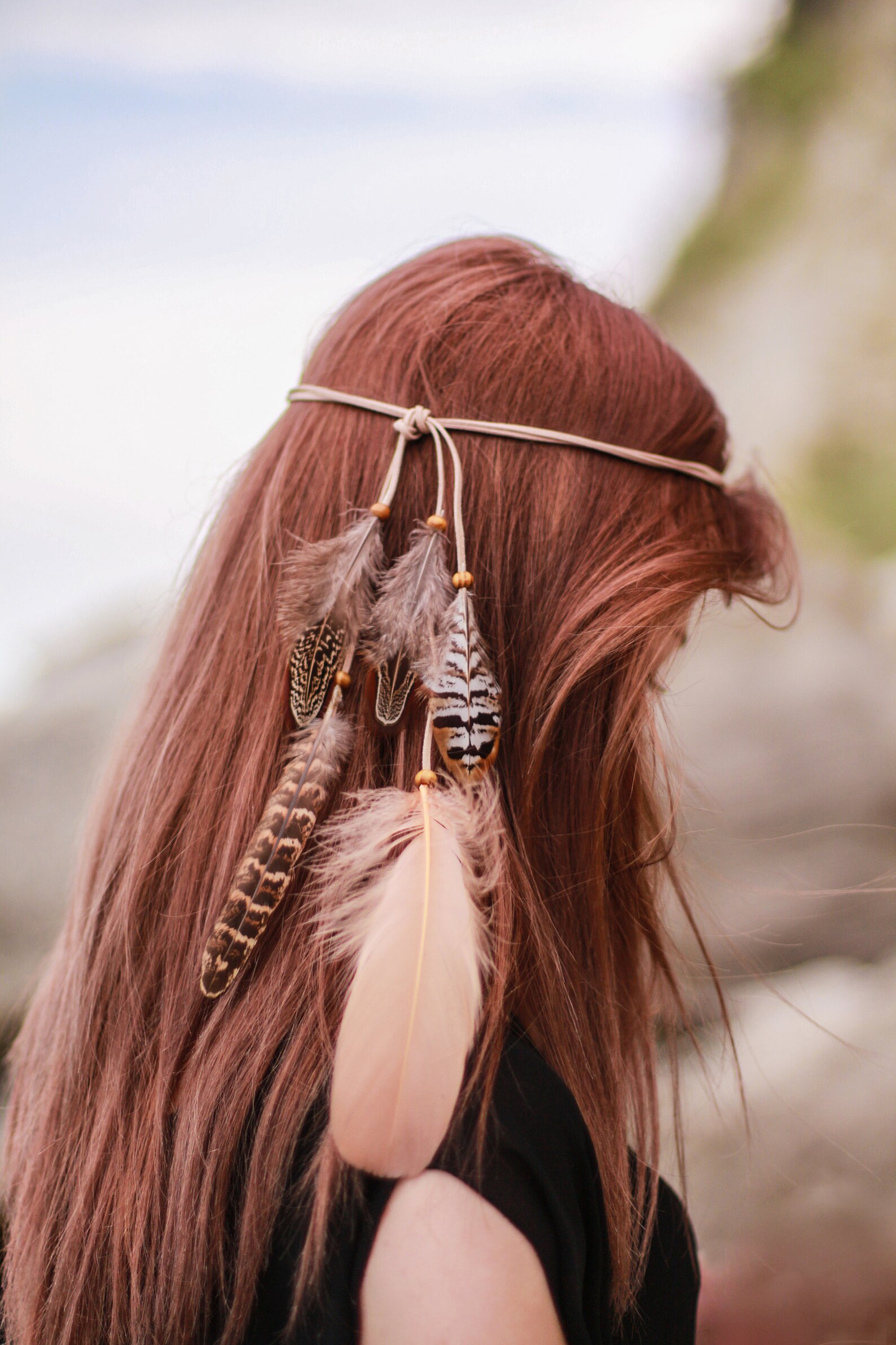Feather Headband Boho Headpiece Feather Accessories Feather - Etsy