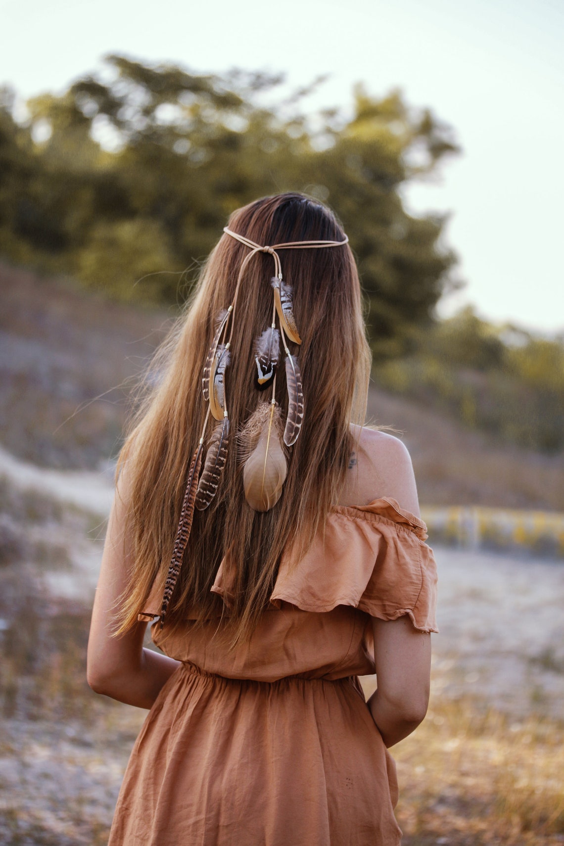 Boho Feather Headband Bohemian Headband Feather Headpiece Etsy