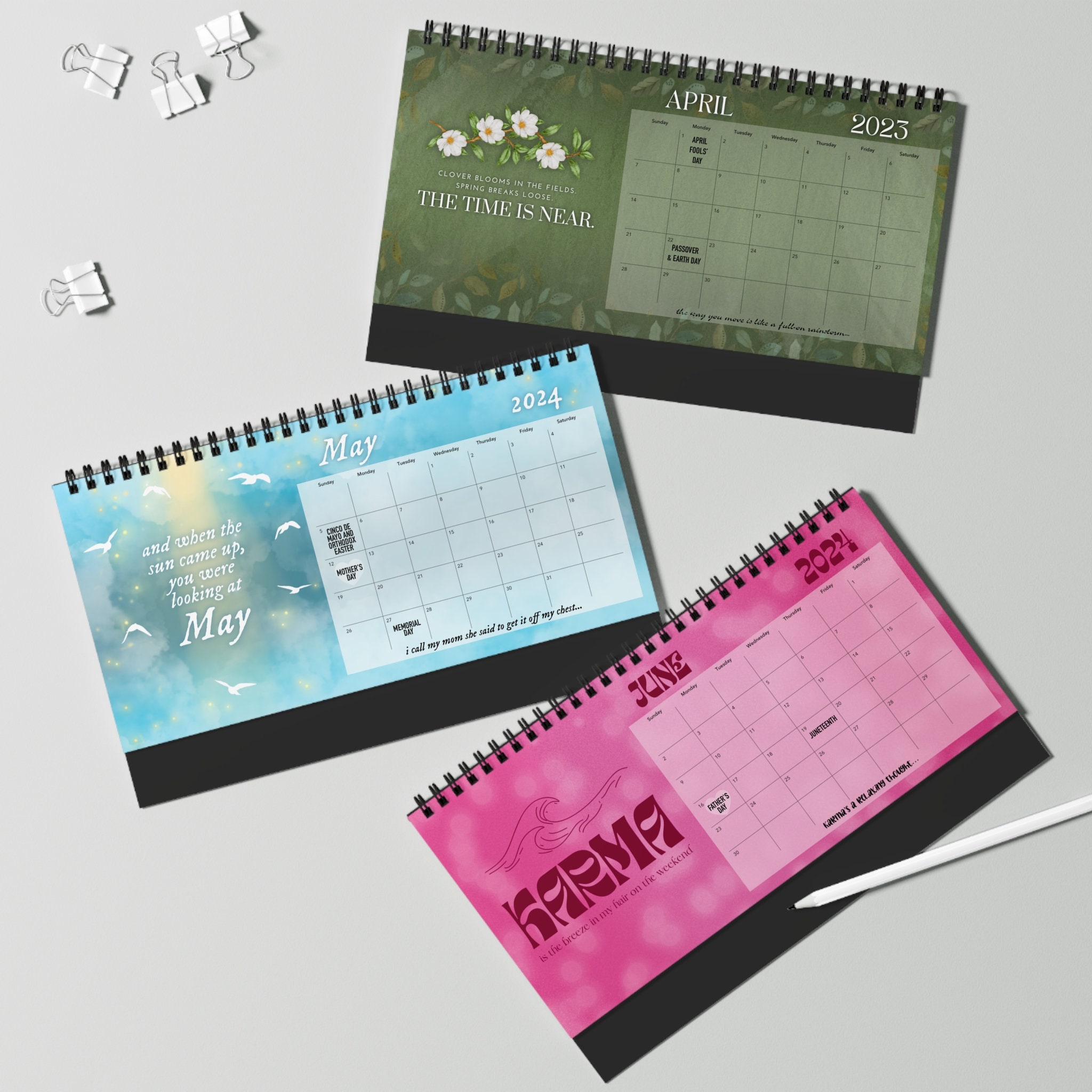 Taylor Desk Calendar 2024, Eras Tour Calendar, Taylor Lyrics Calendar ...