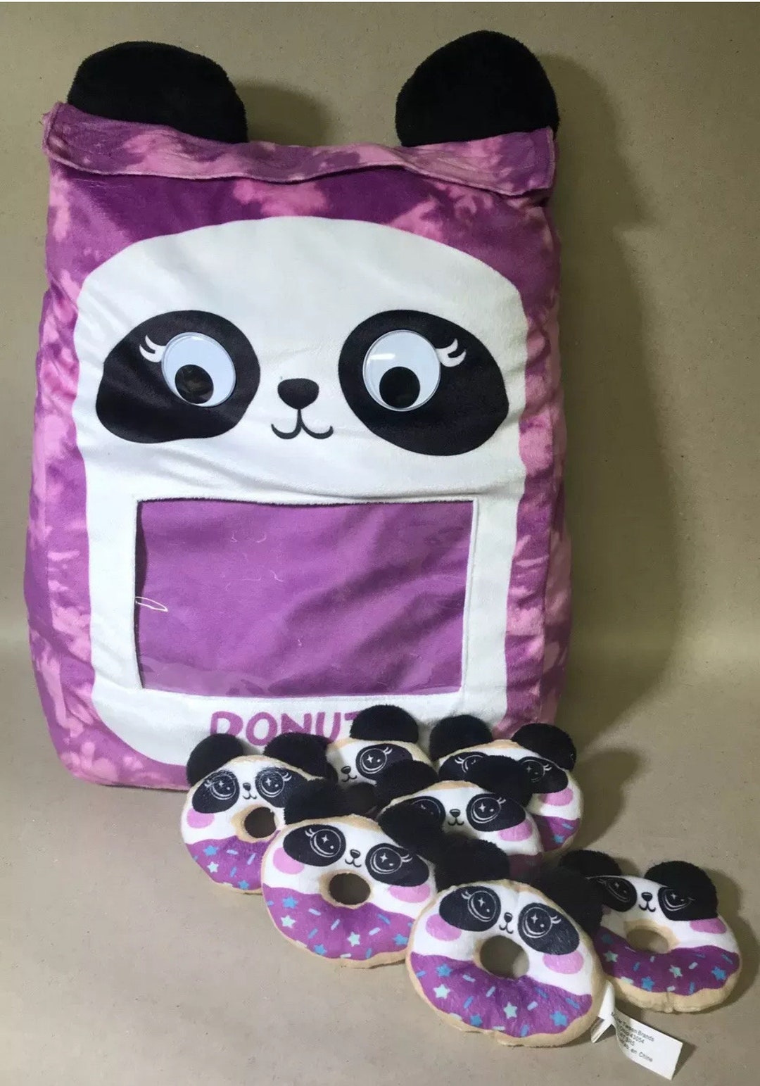 Justice Panda Donut Scented Pocket 21 Pillow & 7 Mini Plush Donuts RARE ...