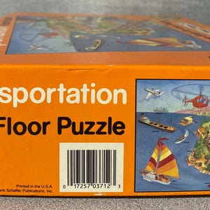 Vintage 1988 Frank Schaffer Transportation Floor Puzzle 24 Large Pieces ...